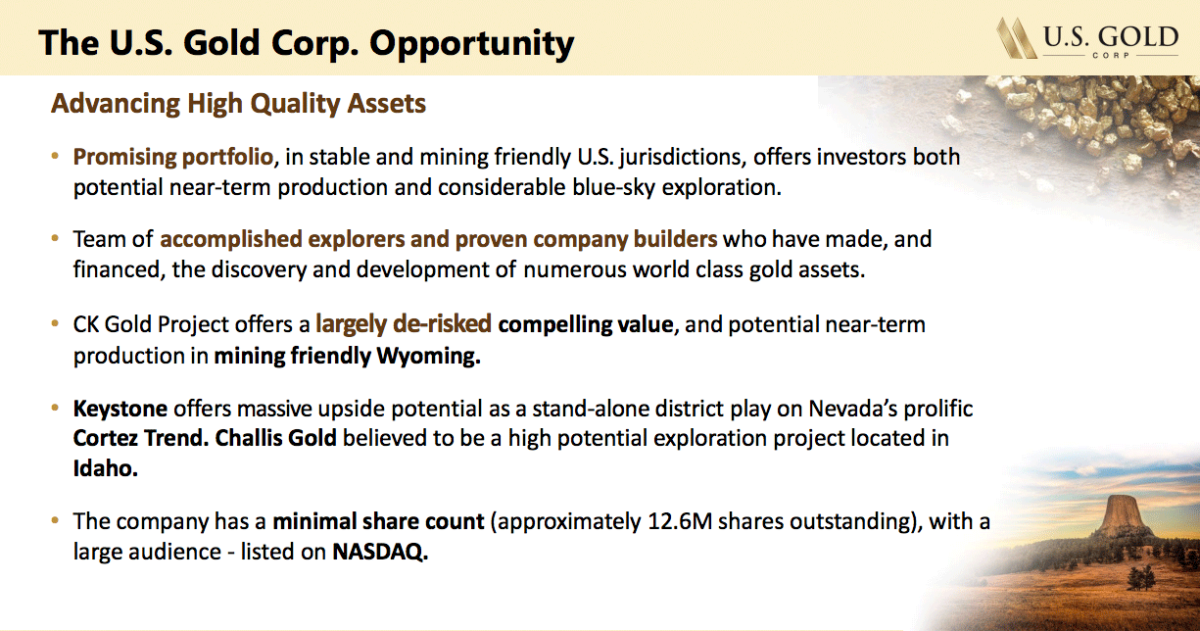 U.S. Gold Corp. (Nasdaq: USAU) - Wall Street Nation